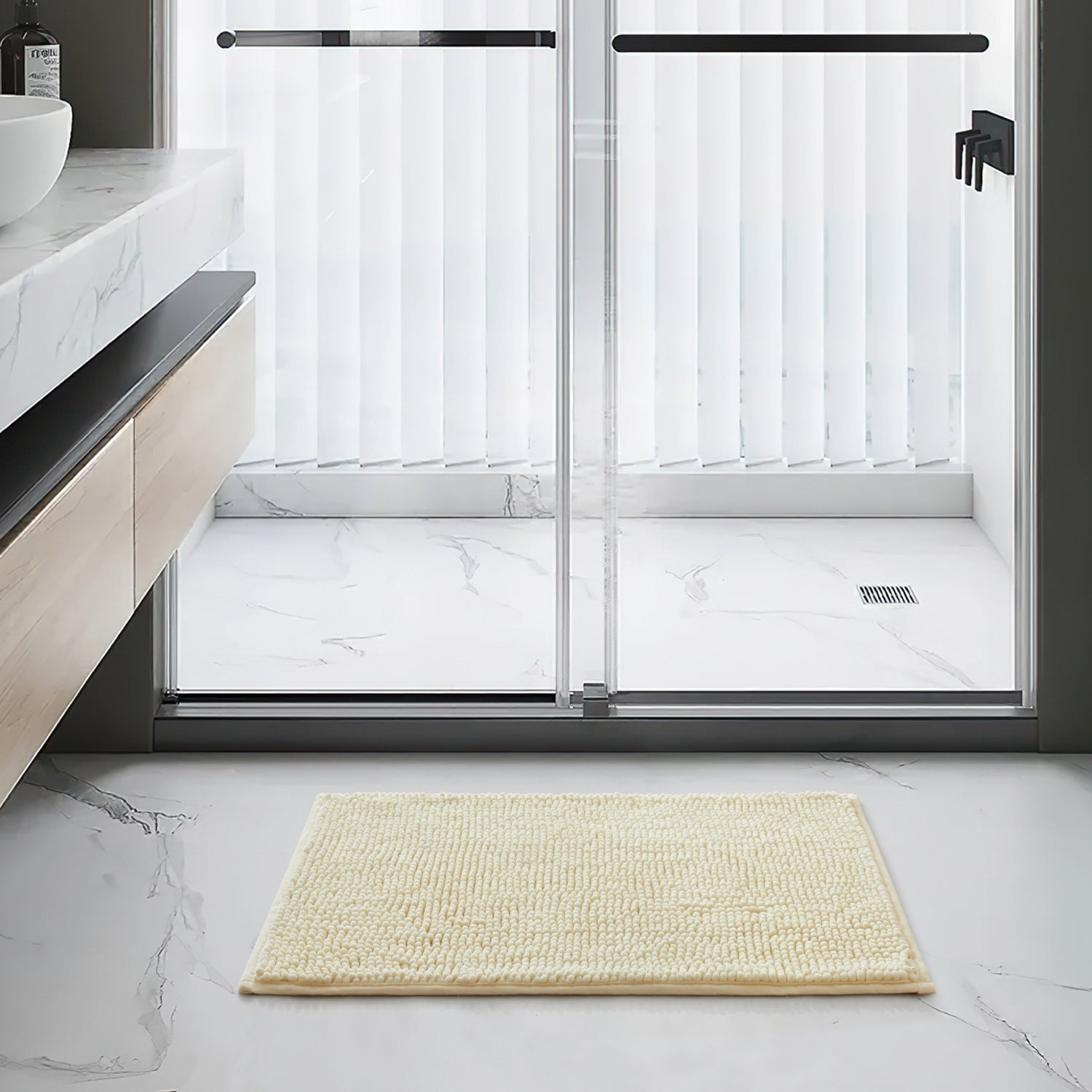 Cream Bath Mat Chenille